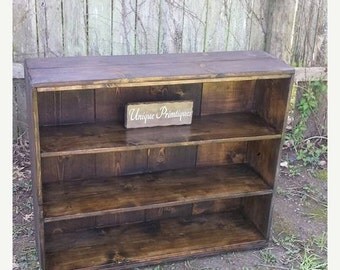 ON SALE Rustic Natural Wood Book Shelf by UniquePrimtiques on Etsy