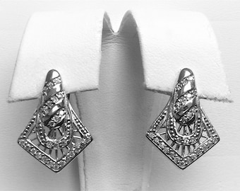 Omega back earrings | Etsy