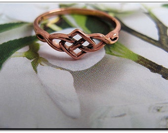 Solid copper Celtic Knot band ring CRI3391 5/16 of an inch