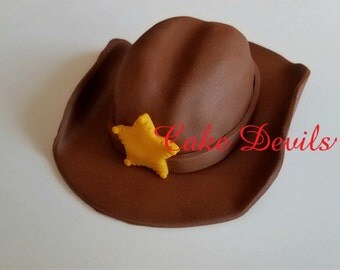 Cowgirl Hat Cake Topper handmade edible fondant Cowboy Hat