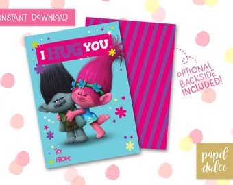 Trolls valentine | Etsy