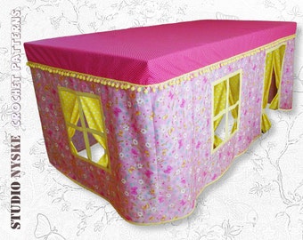 Table playhouse camouflage sewing PATTERN fabric indoor