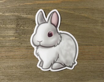 Black Vienna-marked Netherland Dwarf rabbit sticker printed