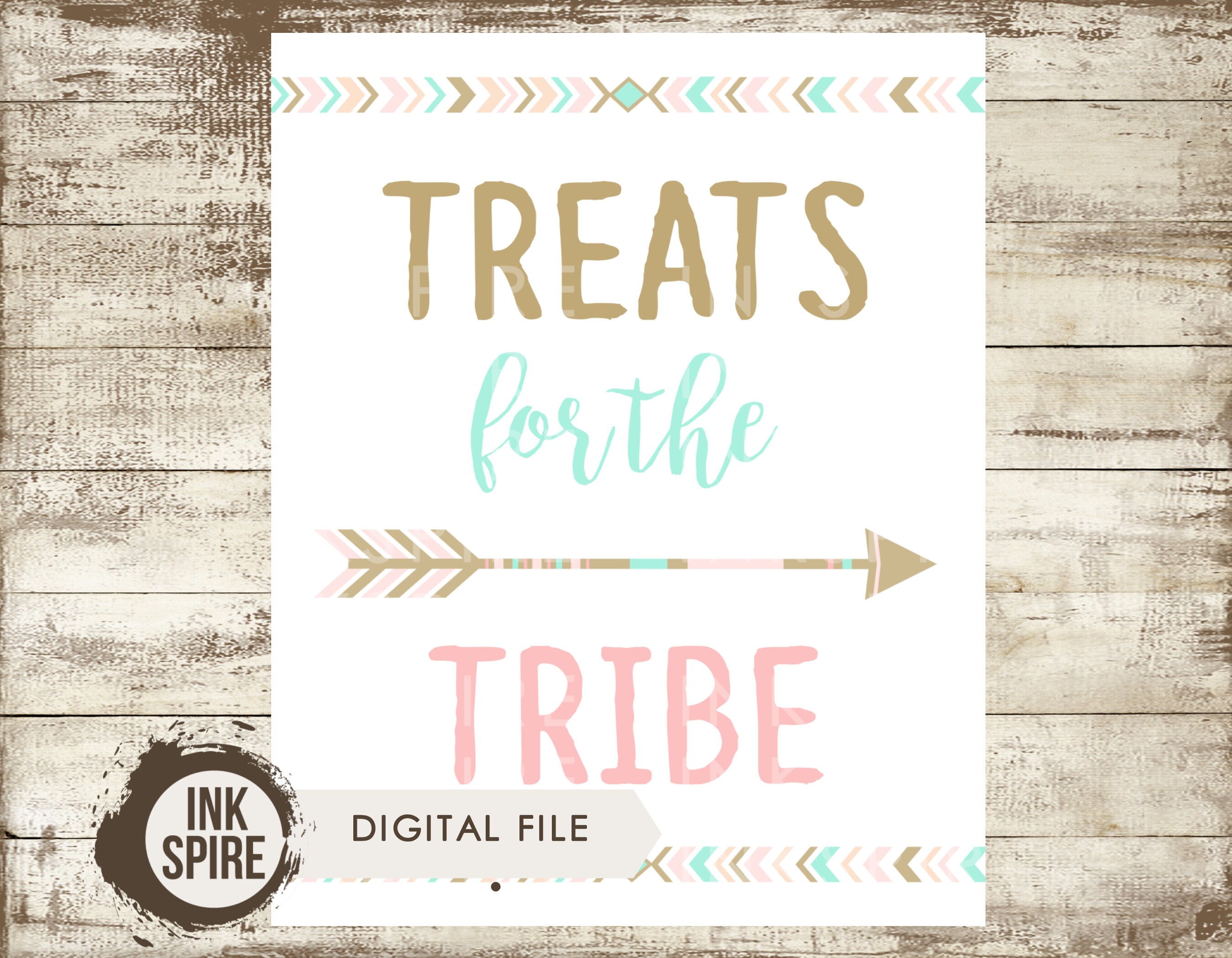 Treats for the Tribe Sign Wild One Birthday Tribal Birthday