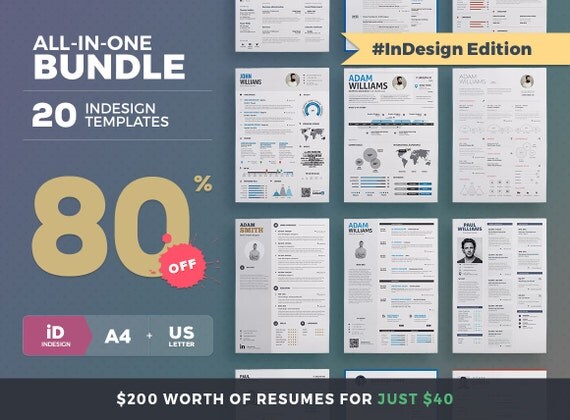 All-in-One Bundle Indesign Edition 20 Indesign Resume