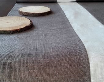 Gray burlap runner | Etsy