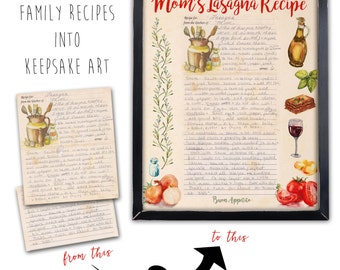 Handwritten recipes | Etsy