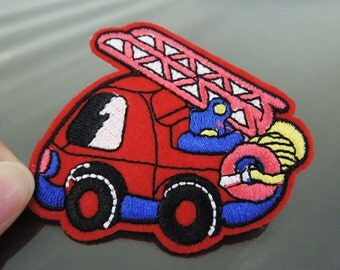 Fire truck applique | Etsy