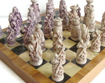 Stone chess set | Etsy