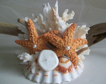 Beach Theme Cake Topper Starfish Seashell Coral Cake Topper