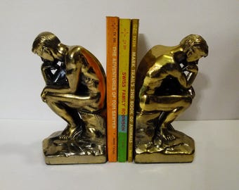 The thinker bookends | Etsy