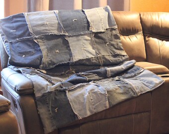 Blue jean quilt | Etsy