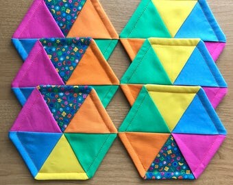 Hexagon coasters | Etsy