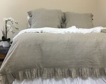 Soft white ruffle duvet cover ruffle bedding shabby chic