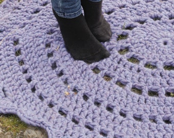 Granny Square Rug Wool carpet Bedroom rugs Crochet rug