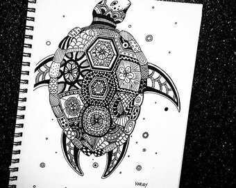 Zentangle turtle | Etsy
