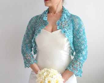 Turquoise shrug | Etsy