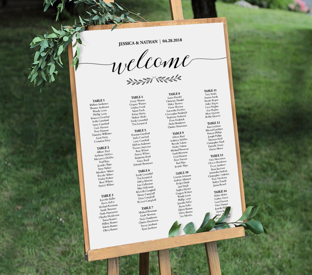 Wedding Seating Chart Sign Printable Seating Chart Poster