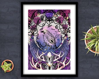 Raven artwork | Etsy