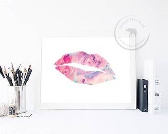 Watercolor lips | Etsy