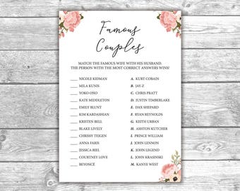 Famous couples game | Etsy