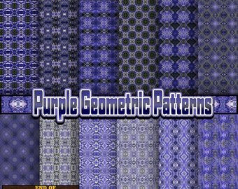 Purple Digital Paper Pack Printable Purple Patterns Digital