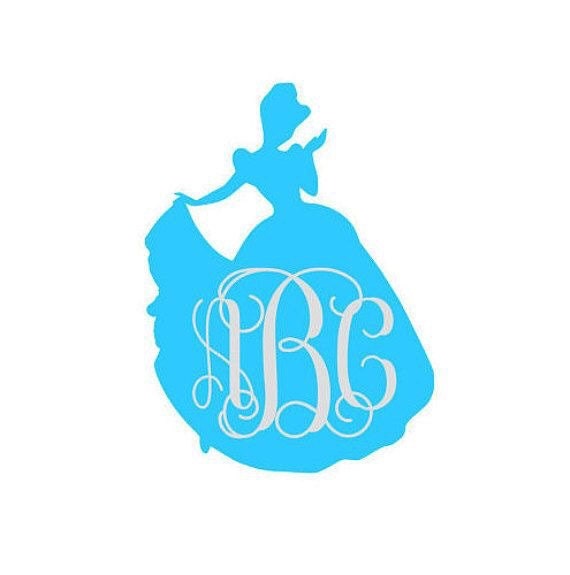 Princess Cinderella Monogram vinyl decal Princess Cinderella Monogram vinyl decal