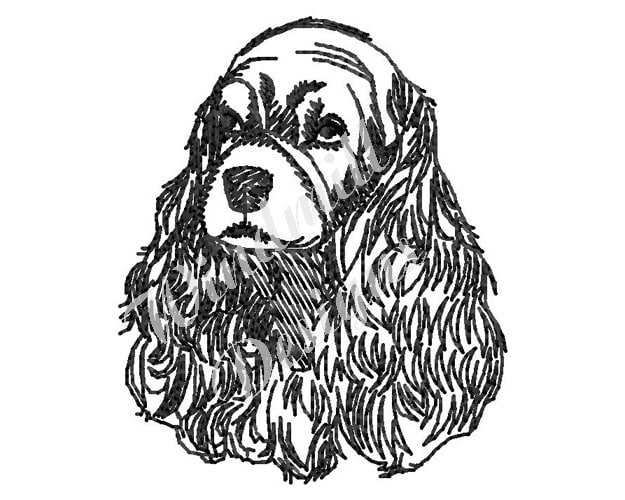 Cocker Spaniel Machine Embroidery Design