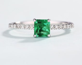 Natural emerald ring | Etsy