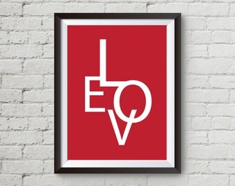 Red love sign | Etsy