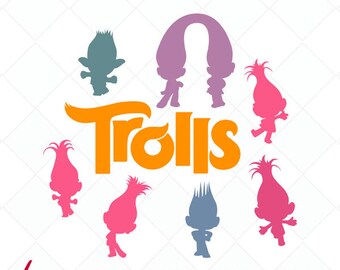 trolls inspired svg font trolls font trolls svg cut files
