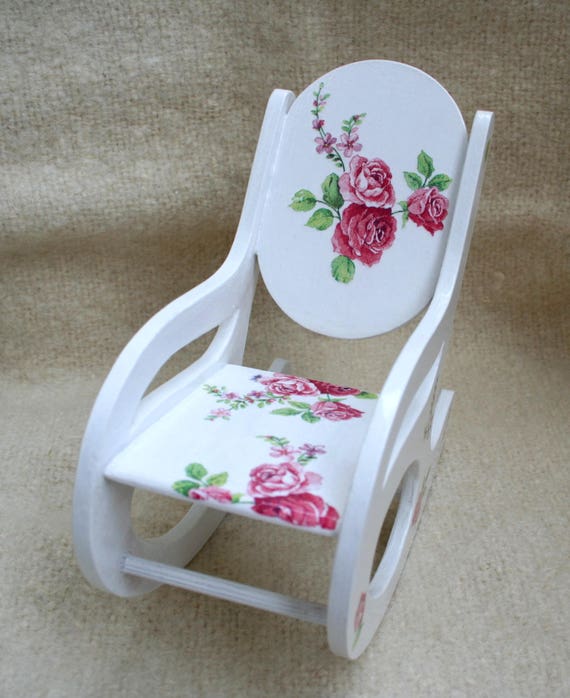 Rocking chair for doll 1:6 scale dollhouse furniture gift