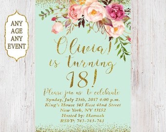 18th birthday invite | Etsy