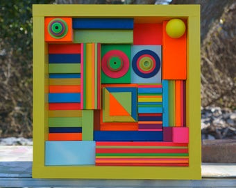 Color block wall art | Etsy