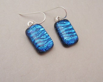Fused Dichroic glass jewelry Argentium Silver by McCrayStudios