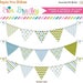 Rainbow Bunting Clipart Banner Flags Clip Art Graphics Instant