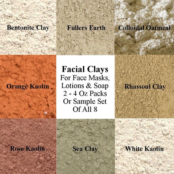 Facial Clay Cosmetic Clay Sample Set Kaolin Clay Sea Clay