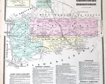 West Chester PA North Ward Breous Atlas 1883 Reproduction