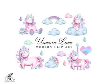 Unicorn clip art | Etsy