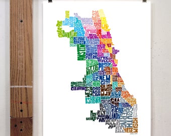 Chicago map | Etsy