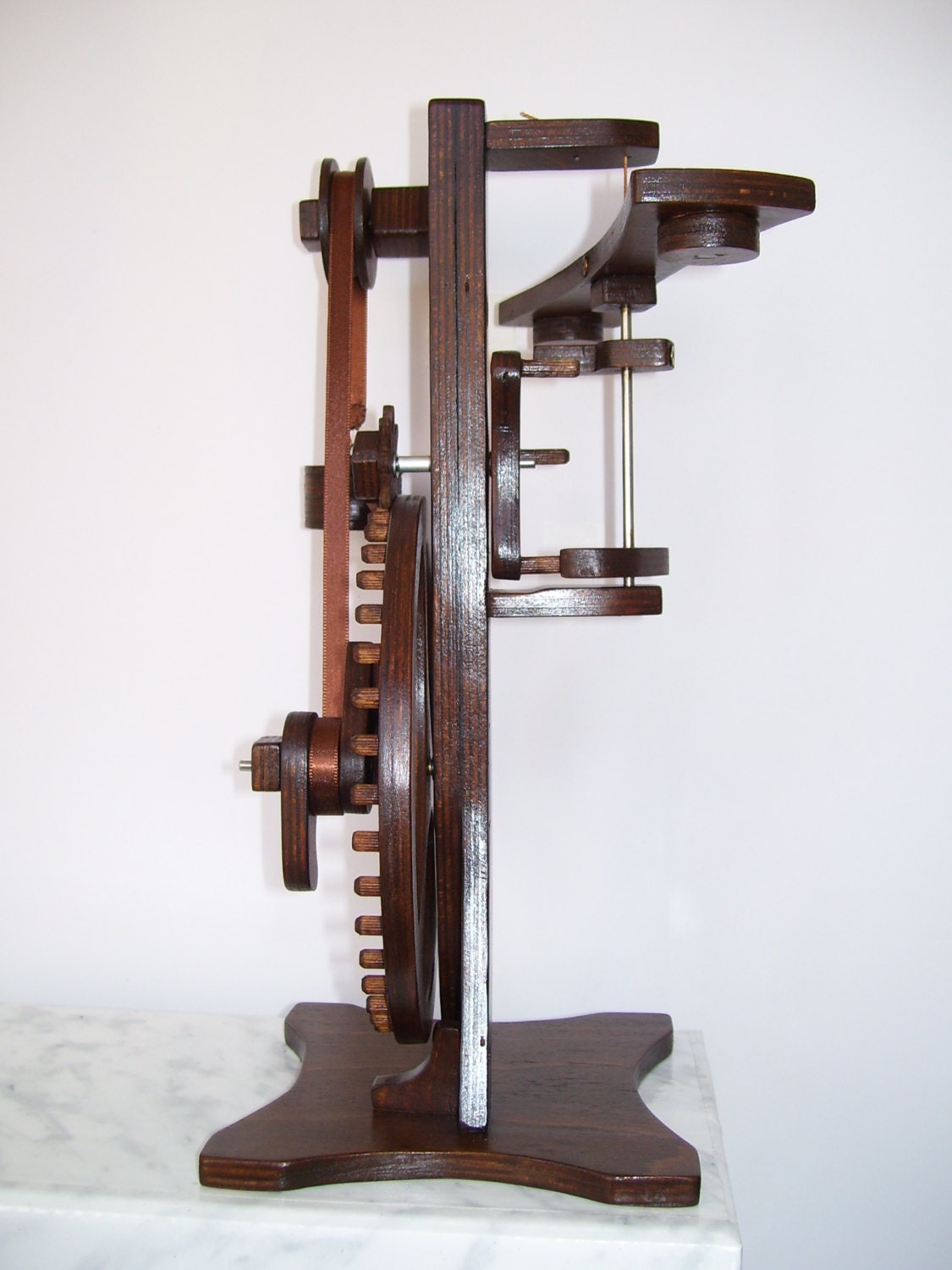 Unique Desk Art Kinetic Sculpture Wooden Handmade CLOCK