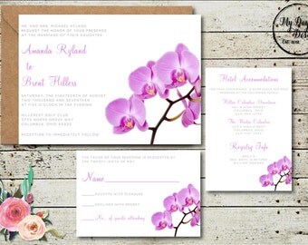 Orchid invitation | Etsy