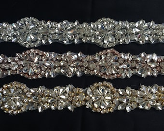 Lace trim Lace Fabric rhinestone applique rosette by LaceFun