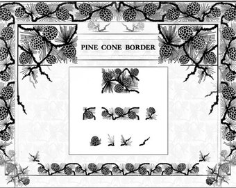 Pine cone clipart | Etsy