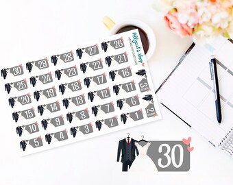 Wedding Day Countdown Planner Stickers daily marriage count