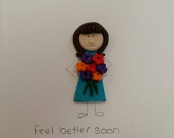 Get Well Soon card Feel better soon card squirrel greeting
