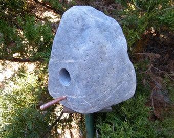 Items similar to Mosaic Birdhouse with Natural Stone on Etsy