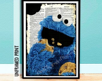 Cookie monster print | Etsy