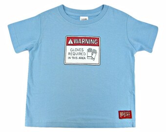 A humorous warning label clothing line for kids by HazardBaby