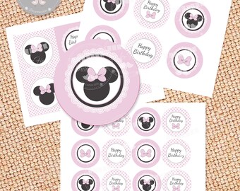 Minnie mouse tags | Etsy